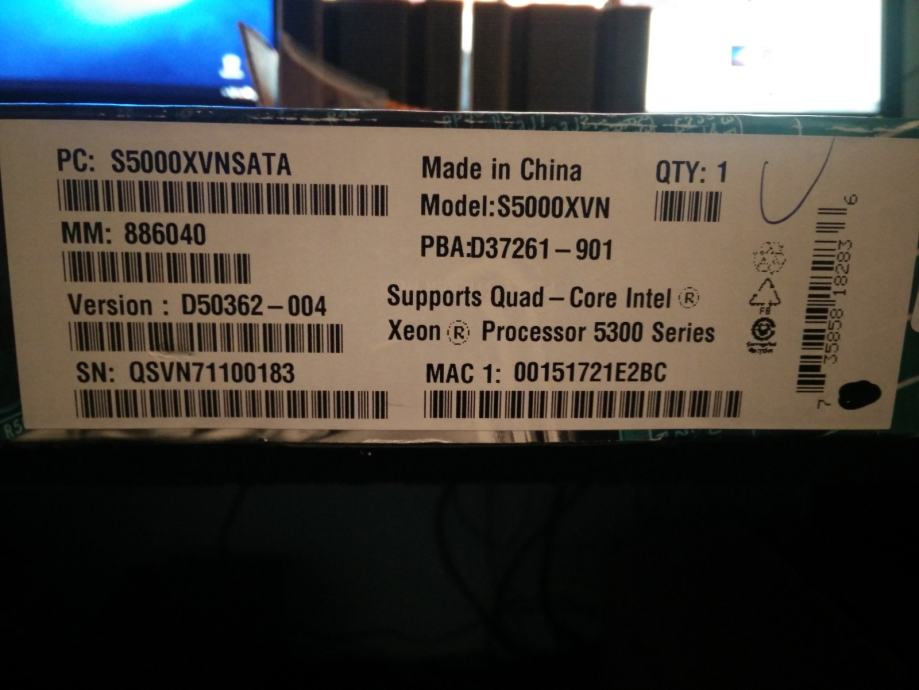 Intel Xeon X5365 x2 + 16GB DDR2 (ECC & FullBuffer) + Intel S5000XVN