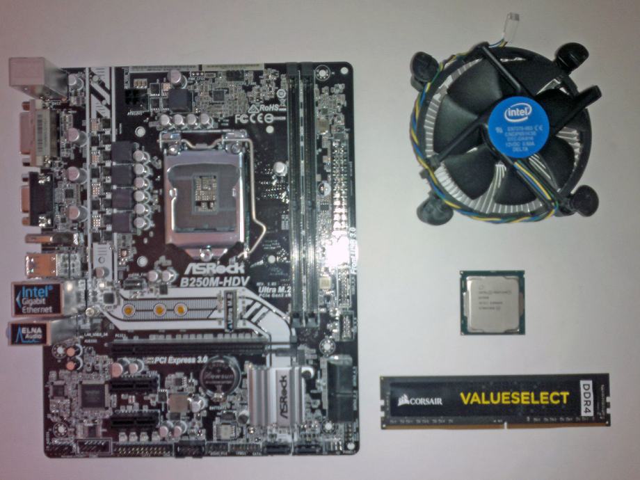 KOMPLET Pentium G4560 + Asrock B250M-HDV + Corsair 4Gb DDR4 2133Mhz