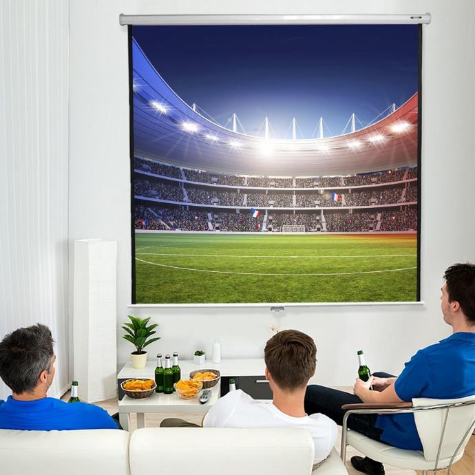 PLATNO ZA PROJEKTOR ROLO 203 × 203 cm - DIJAGON 290 Cm 113 INČA - NOVO