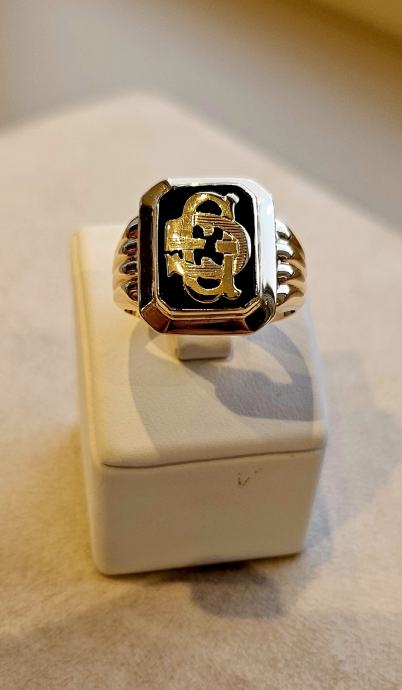 muski prsten zlato pecatnjak 585 onyx