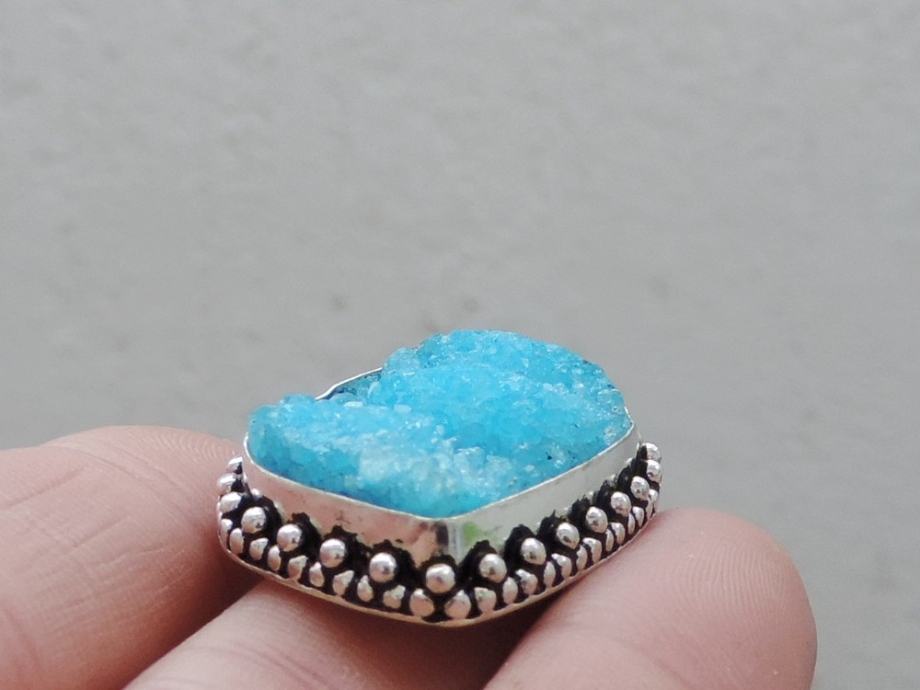 Prsten DRUSY AHAT - plavi, vel. 9