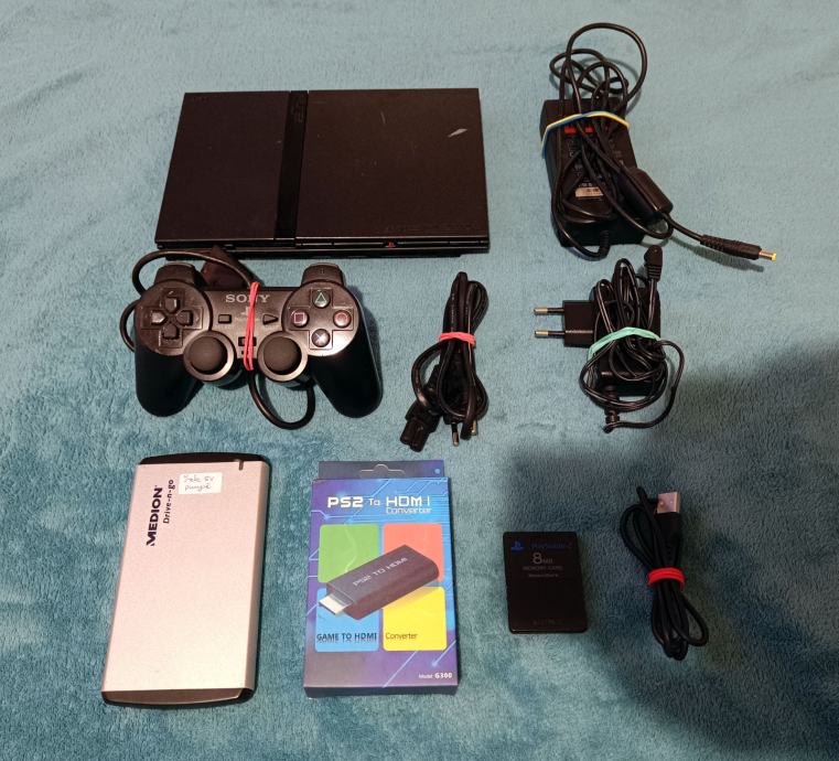 PS2 modificiran + PS2 to HDMI + 160 GB USB HDD sa igrama