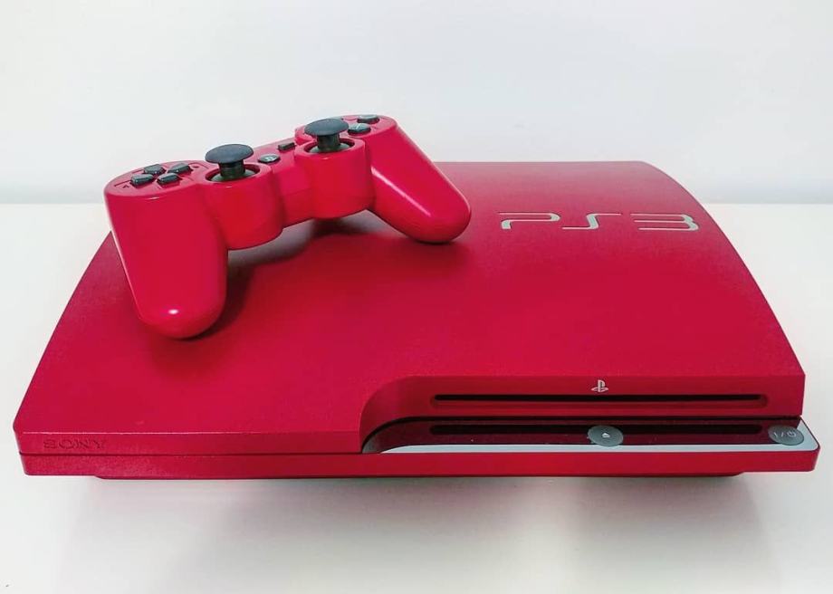 SONY PLAYSTATION 3 PS3 SLIM RED/CRVENI *KAO NOVO**SVA OPREMA*