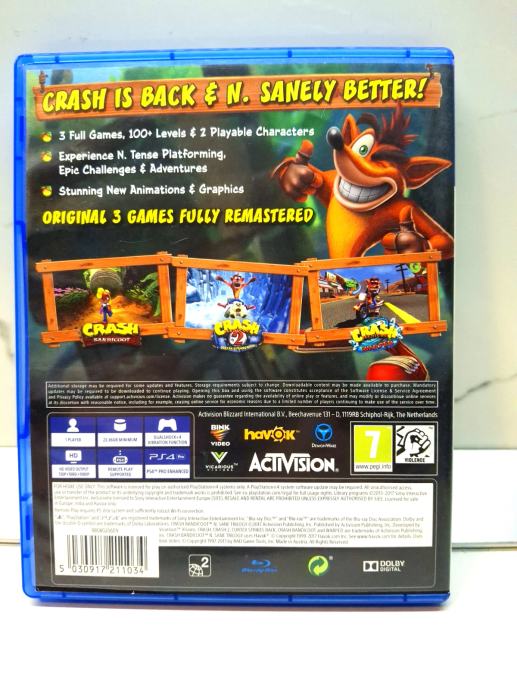 Crash Bandicoot N. Sane Trilogy Sony Playstation 4 PS4