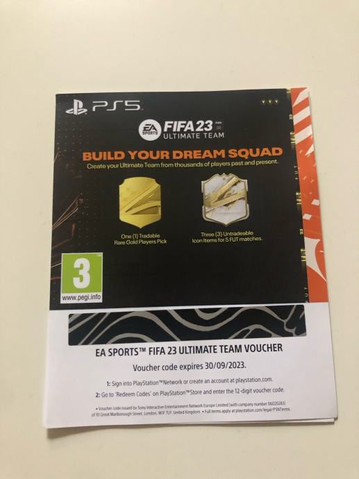 NOVO!! Fifa 23 voucher za PS5+ ultimate team voucher