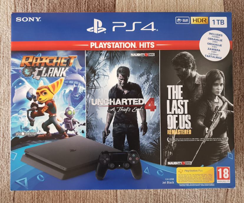 PlayStation 4 slim 1TB, kutija, PS4, zapakiran