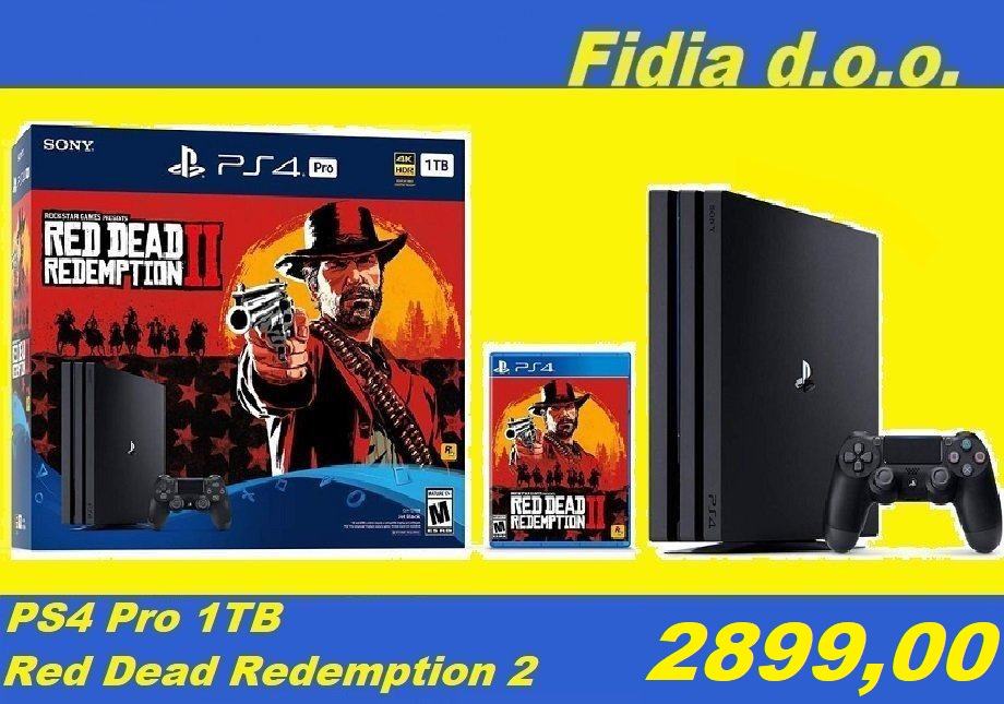 ⭐️⭐️ PS4 PRO 1 TB + RED DEAD REDEMPTION 2 - NOVO !!!⭐️⭐️