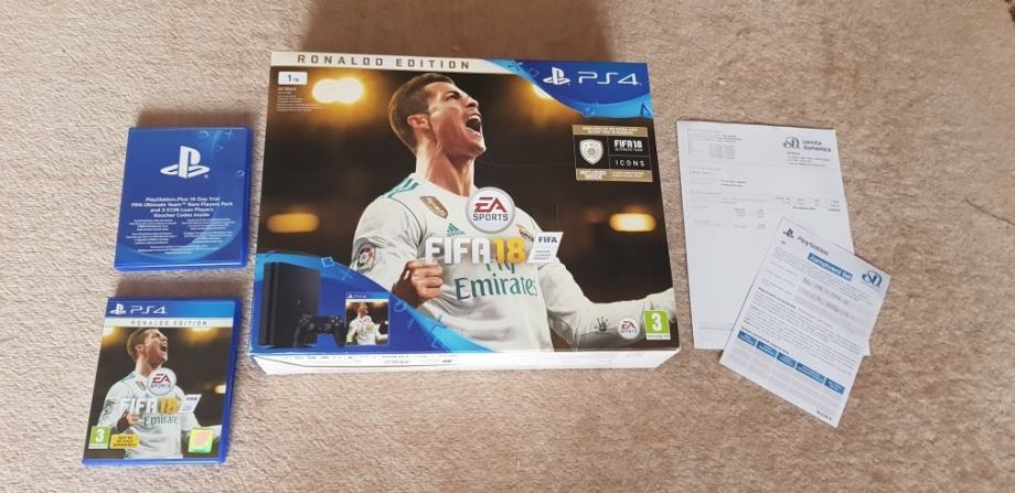 PS4 Slim 1TB + PS PLUS + FIFA18 RONALDO EDITION