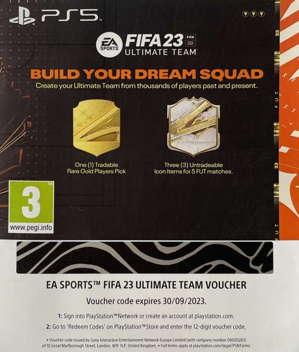 FIFA 23 2023 PS5 Digital voucher