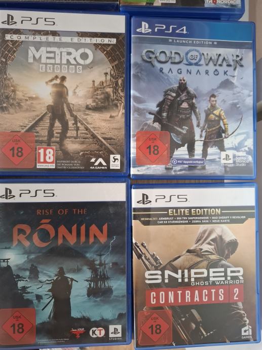 Ps4 God of War,Residen Evil PS5 Elex,Sniper,Metro,Ronin,Devil May Cry
