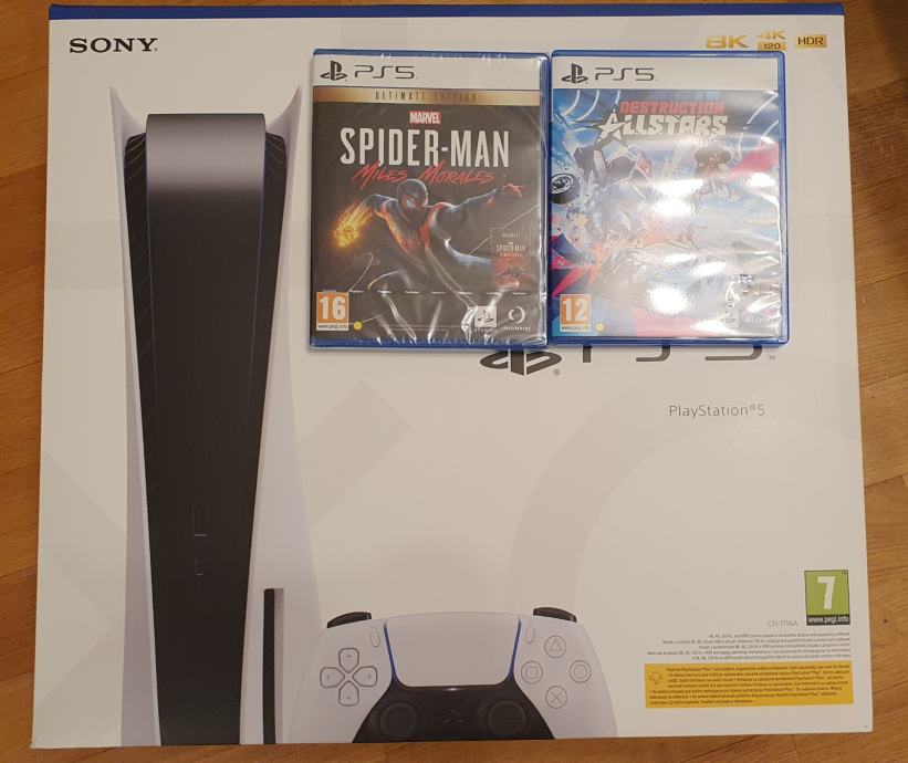 PlayStation 5 Blue ray s 1 kontrolerom i 2 igrice