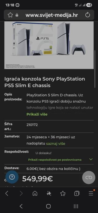 Sony Playstation PS5 Slim E chassis 1Tb