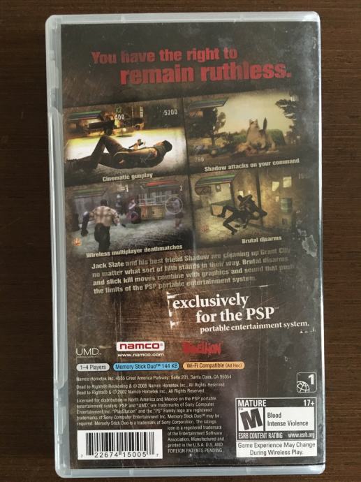 DEAD TO RIGHTS: RECKONING - UMD PSP IGRA