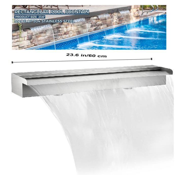 INOX VODOPAD ZA BAZEN SLAP ZA BAZENE BAZENI - ŠIRINA SLAPA 60 cm