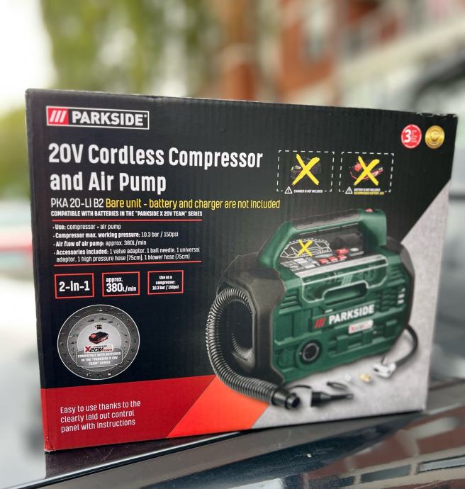 Parkside aku kompresor pumpa 20V