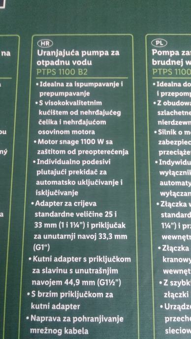 Potopna pumpa Parkside Novo