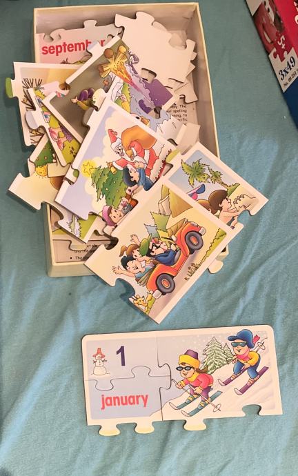 Edukativne puzzle - godišnja doba, engleski, brojevi