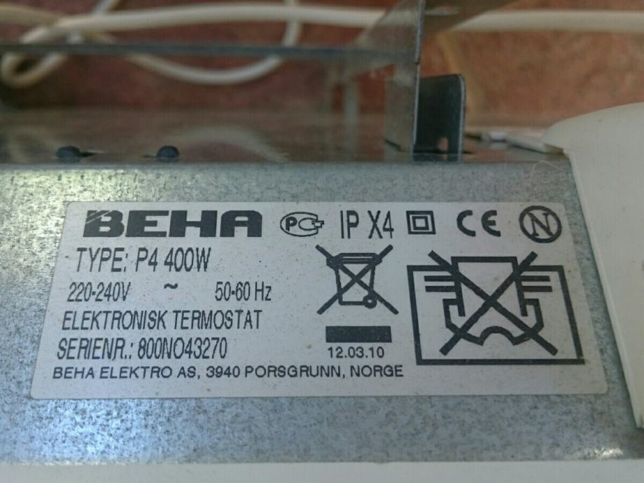 BEHA električni radijator P4 400 W