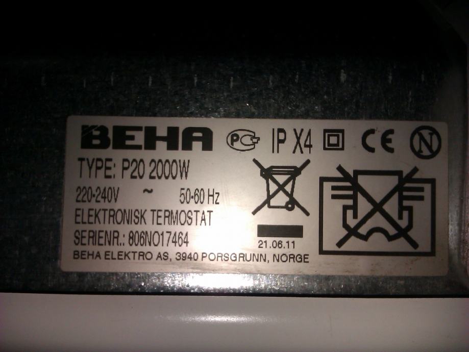 BEHA električni radijator