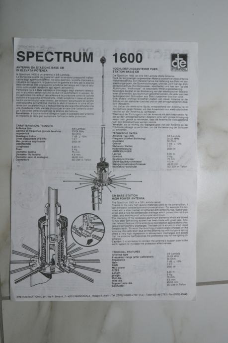 Antena stacionarna 10-metarski band - Spectrum 1600