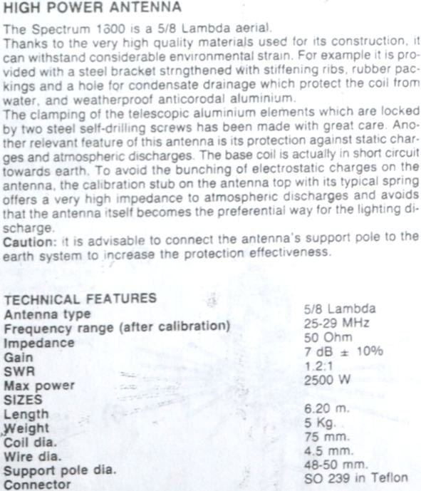 Antena stacionarna 10-metarski band - Spectrum 1600