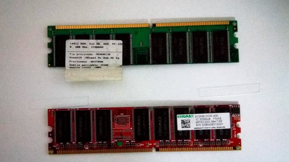 512 MB RAM memorija DDR x 2