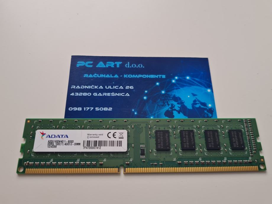 ADATA 4GB DDR3, PC3L 1Rx8 12800, 1600 MHz - Račun / R1 / Jamstvo