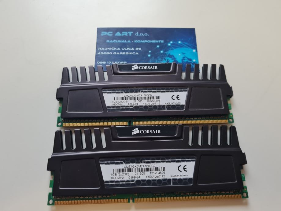 Corsair VENGEANCE 4GB (2x2GB) DDR3, PC3 12800, 1600 MHz - Račun / R1