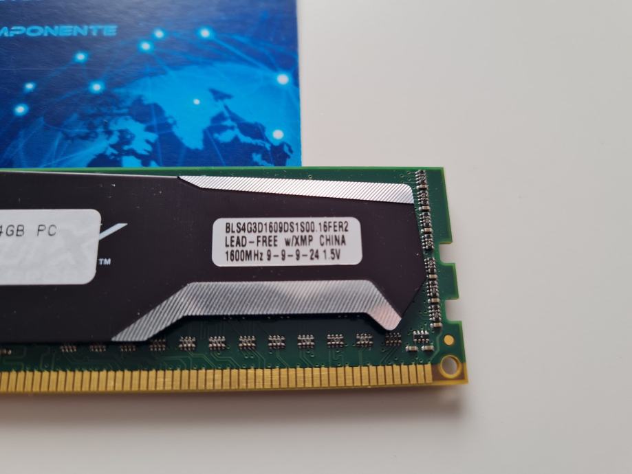 Crucial Ballistix Sport 4GB DDR3, PC3 12800, 1600 MHz - Račun / R1