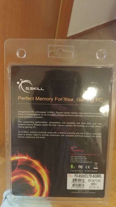 G.Skill RipJaws 2x4 GB RAM Kit DDR3-1066