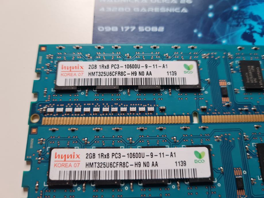 Hynix 4GB (2x2GB) DDR3, PC3 10600U, 1333 MHz - Račun / R1 / Jamstvo
