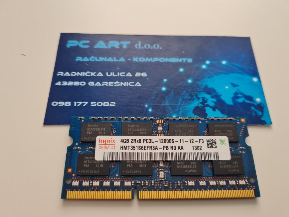 Hynix 4GB DDR3, PC3L 2Rx8 12800S, 1600 MHz, SODIMM, Račun / R1
