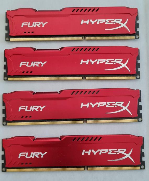 HyperX Fury DDR3 RAM – 16 GB (4×4 GB), 1600 MHz