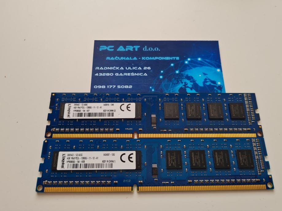 Kingston 8GB (2x4GB) DDR3, PC3L 12800, 1600 MHz - Račun / R1