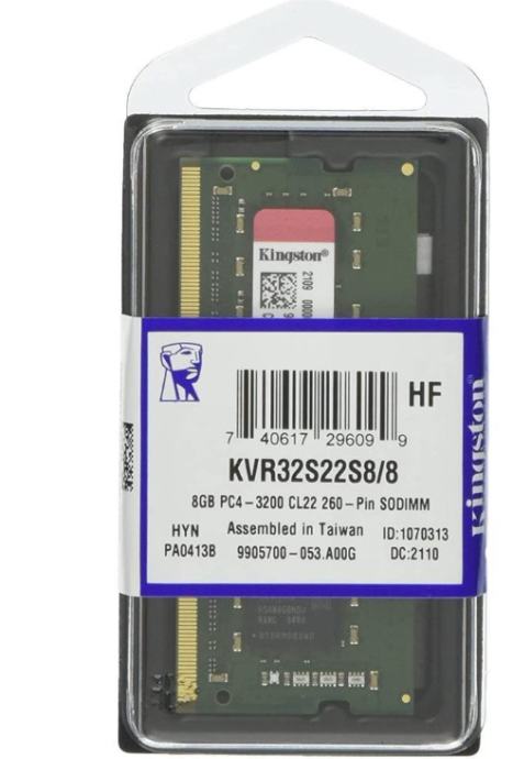 Kingston 8GB 3200MHz CL22 DDR4 SODIMM 1.2V