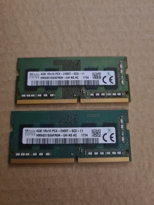 Memorija ddr4 ddr 4 sodimm 1x4 2x4 8GB (2×4)