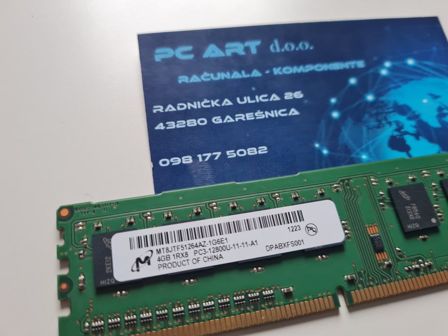 Micron 4GB DDR3, PC3 1Rx8 12800, 1600 MHz - Račun / R1 / Jamstvo