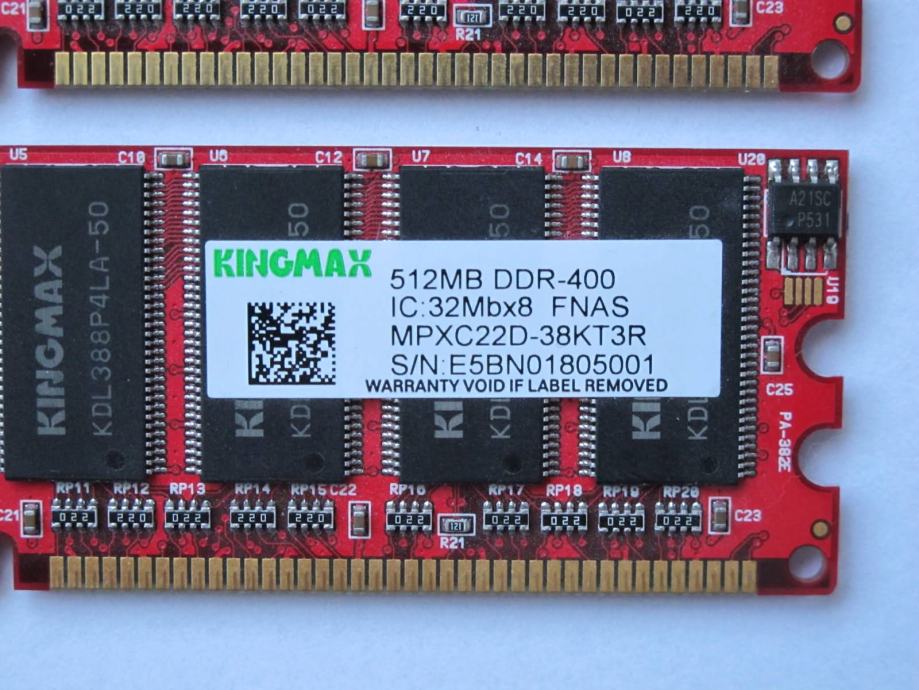 RAM DDR-400 1GB (2 x 512MB) -**ČITAJ OGLAS**