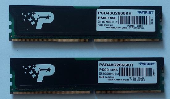 RAM Patriot DDR4 8GB (2x4GB) 2666MHz