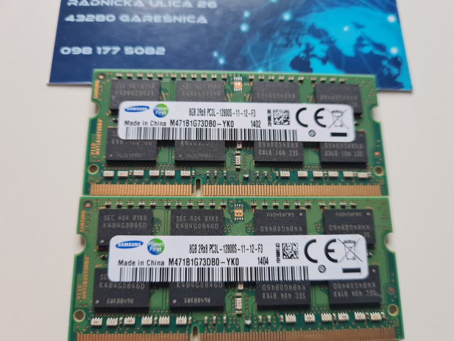 Samsung 16GB (2x8GB) DDR3, PC3L 12800S, 1600 MHz, SODIMM, Račun / R1