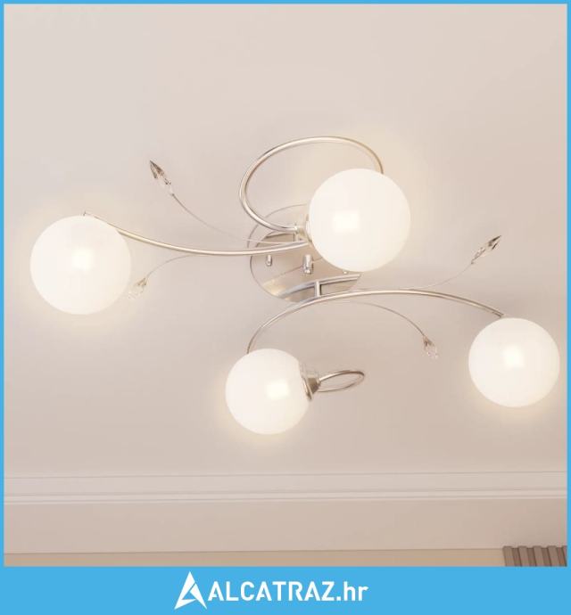 Stropna lampa s okruglim staklenim sjenilima 4 G9 LED svjetla - NOVO