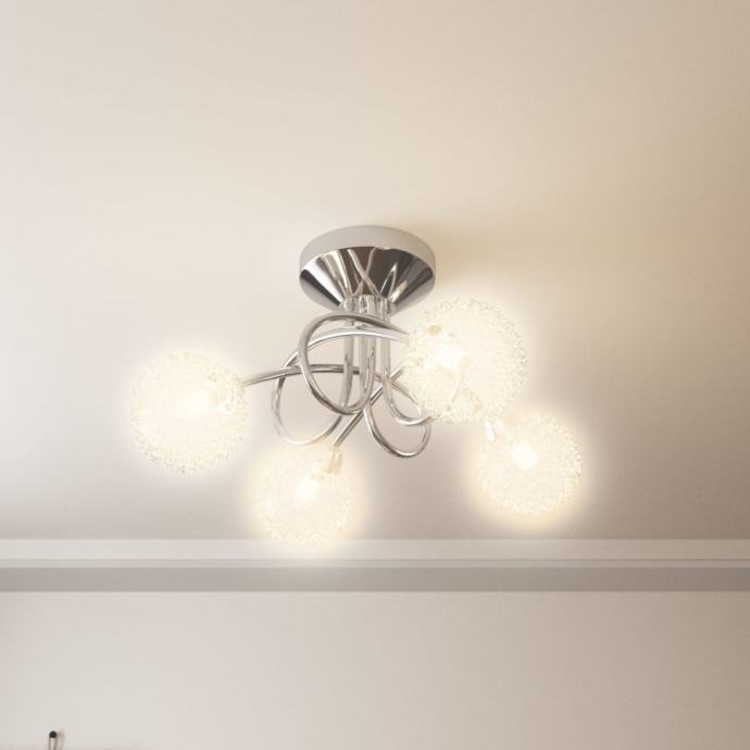 Stropna lampa sa sjenilima od mrežaste žice za 4 G9 LED svjetla - NOVO