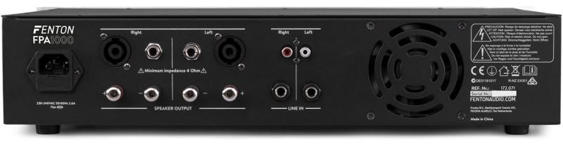 Tronios FENTON FPA1000 PA Amplifier 2 x 500W Media Player with BT