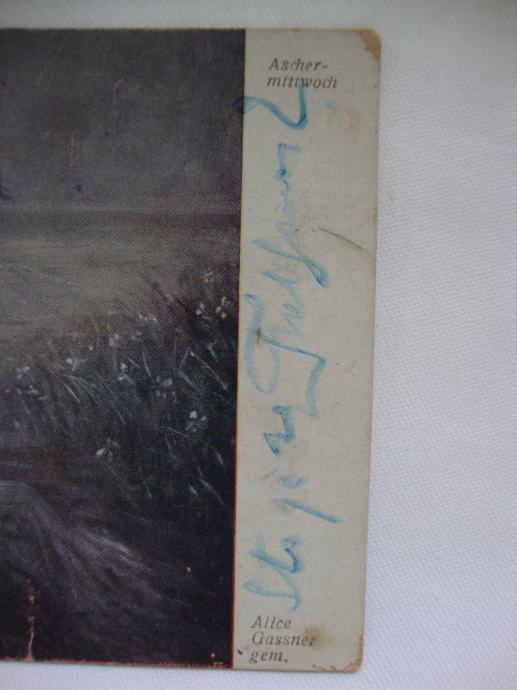 Ascher-mittwoch Alice gassner gem-Kunst old postcard,razglednica putov