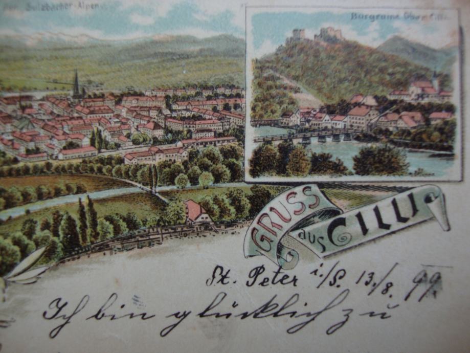 GRUSS AUS CILLI postcard SLOVENIA 1899. - dopisnica 19. stoljeće
