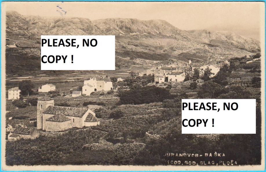 JURANDVOR (Baška) Otok Krk - Razglednica put. 1933. u Soštanj (Celje)