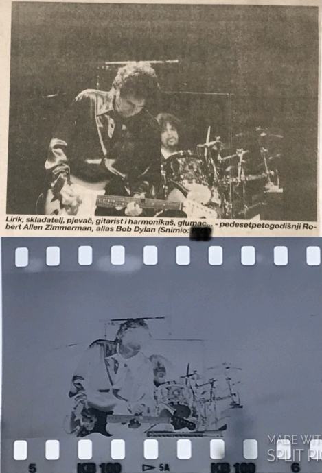 negativ s fotkama iz 1.reda s koncerta Bob Dylan - 7/1996. u Codroipo