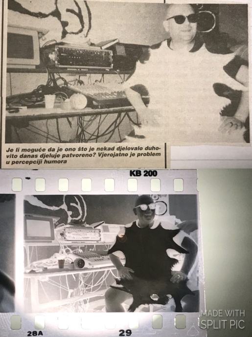 negativ s fotkama KUD Idijoti u studiji snimaju album Megapunk 7/1995.