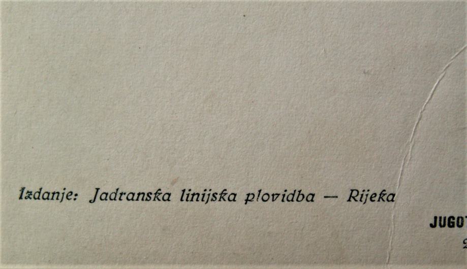 Parobrod PARTIZANKA Jadrolinija Rijeka Jugoturist221 Stara razglednica