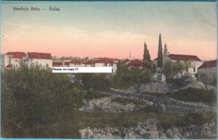 SREDNJE SELO - otok Šolta ... stara razglednica iz 1910-tih godina